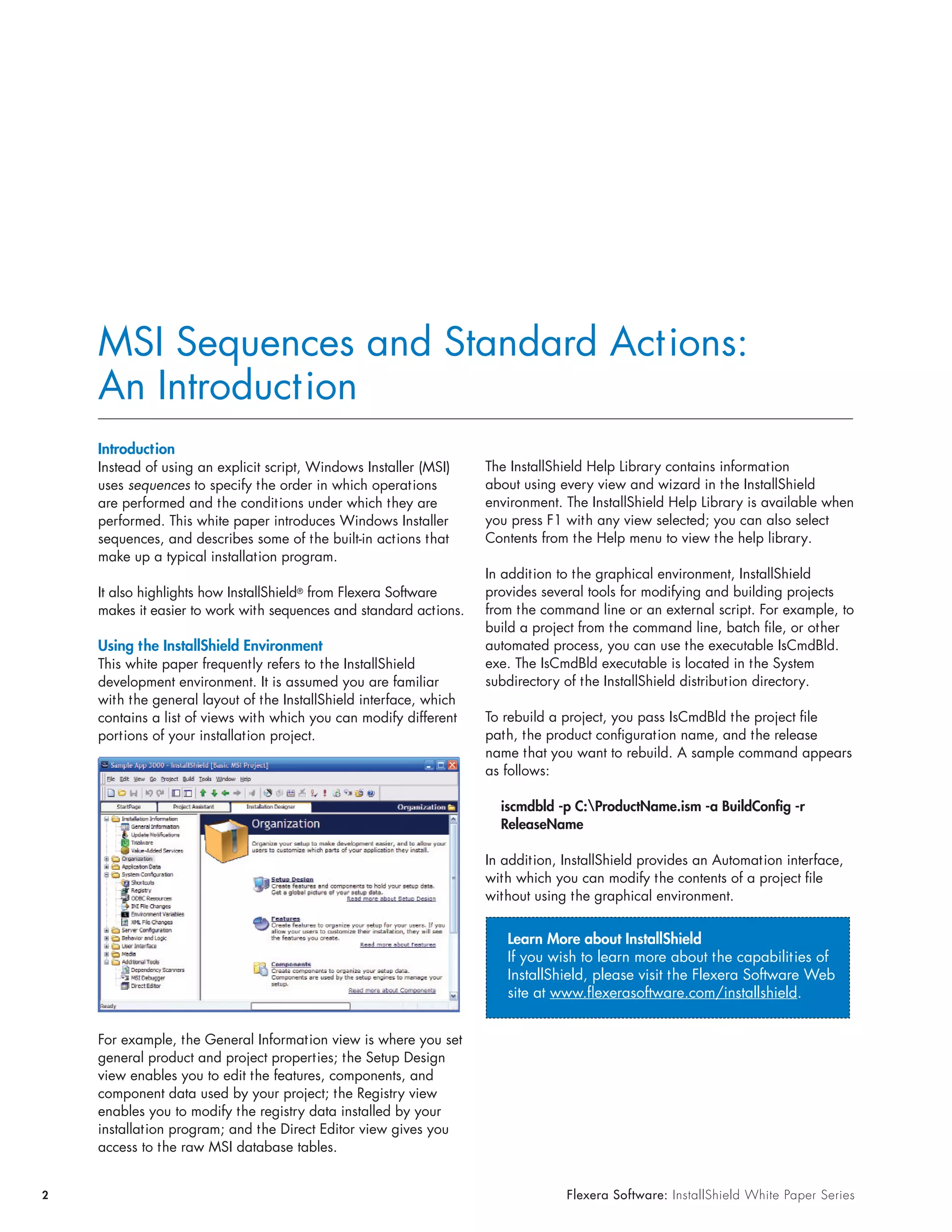 MSI Sequences and Standard Actions: An Introduction | PDF