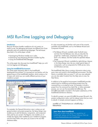 MSI Run-Time Logging and Debugging | PDF