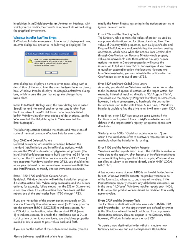 MSI Run-Time Logging and Debugging | PDF