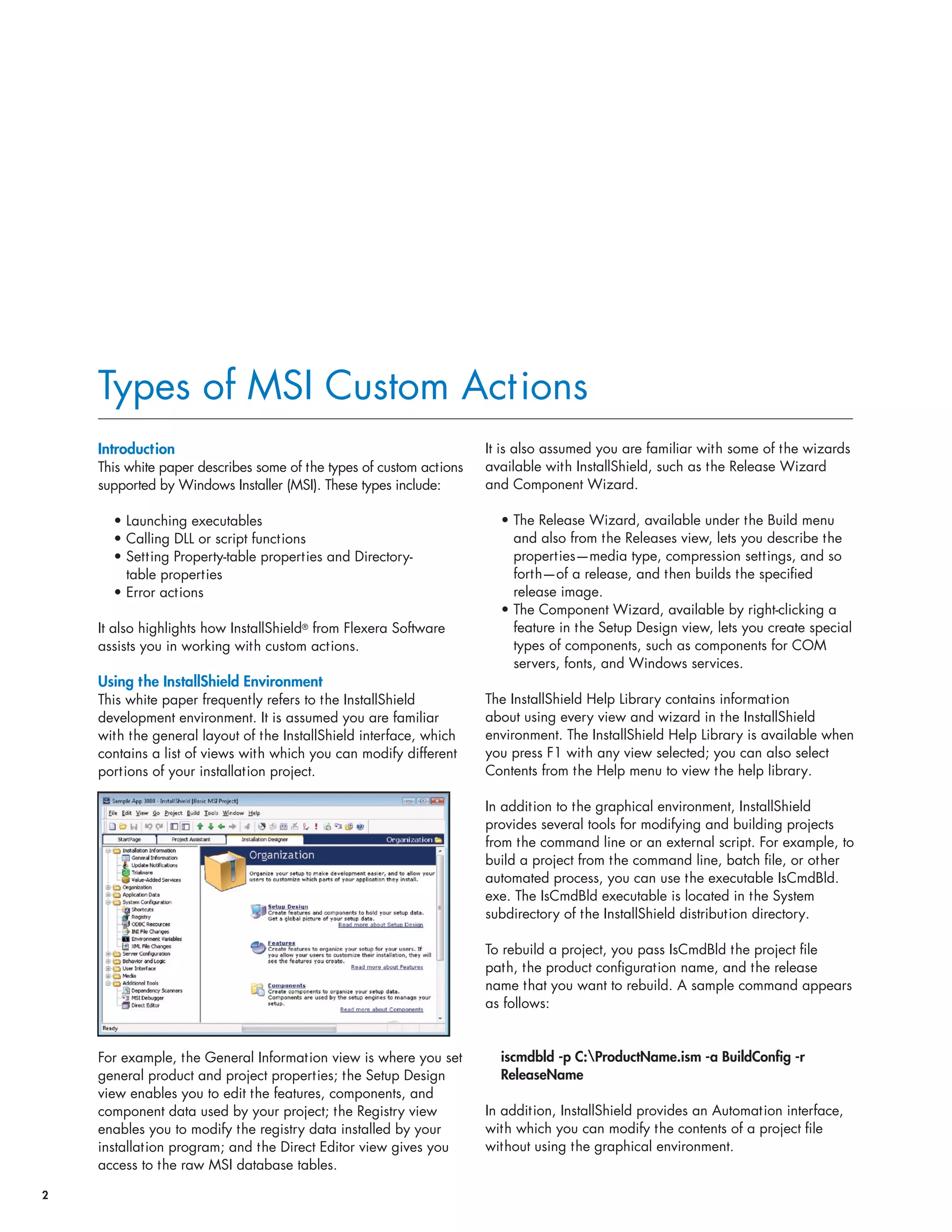 Types Of Msi Custom Actions Pdf Operating Systems Computer