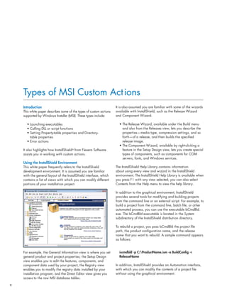 Types of MSI Custom Actions | PDF | Operating Systems | Computer Software and Applications