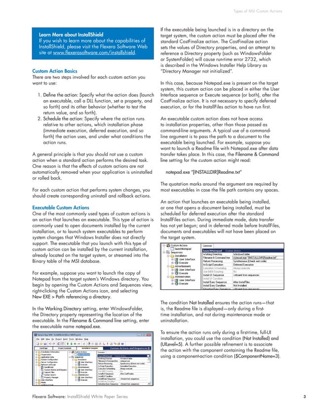 Types of MSI Custom Actions | PDF