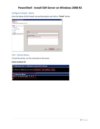 Install SSH Server on Windows 2008 R2 | PDF