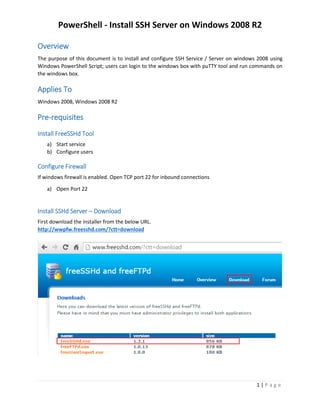 Install SSH Server on Windows 2008 R2 | PDF