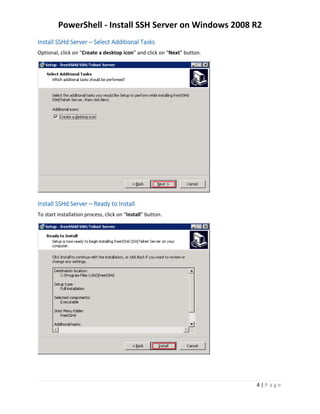 Install SSH Server on Windows 2008 R2 | PDF