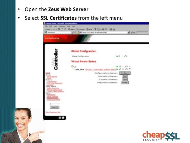 Install SSL Certificate on Zeus Web Server