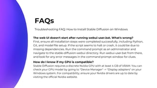 Install Stable Diffusion in windows machine | PPTX