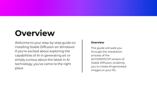Install Stable Diffusion in windows machine | PPTX