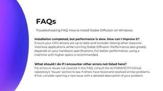 Install Stable Diffusion in windows machine | PPTX