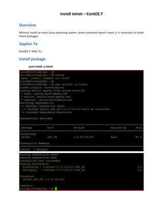 Install telnet Linux | PDF | Computing | Technology & Computing