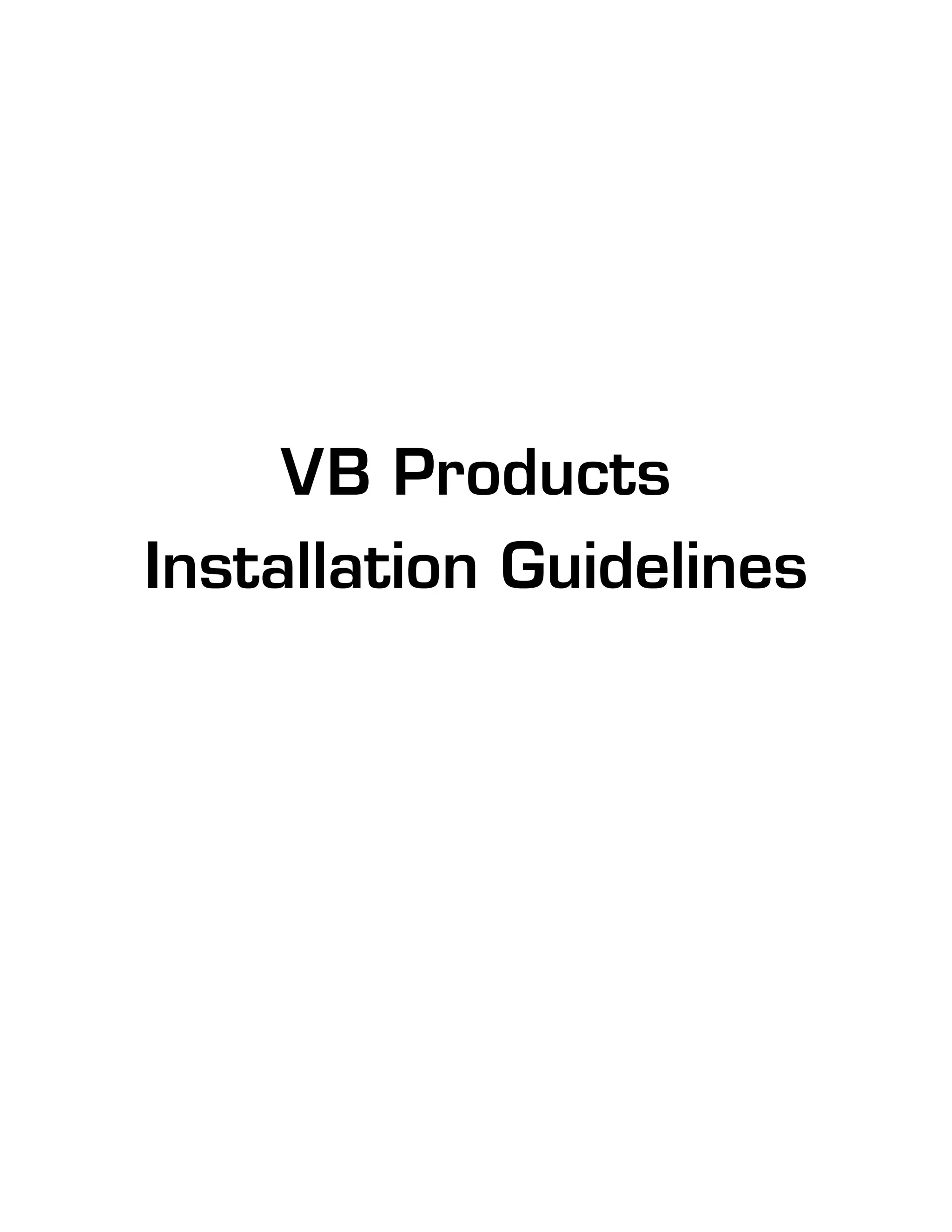 Barrier Bac VB Installation | PDF