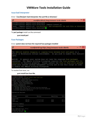 VMWare Tools Installation and Troubleshooting Guide | PDF