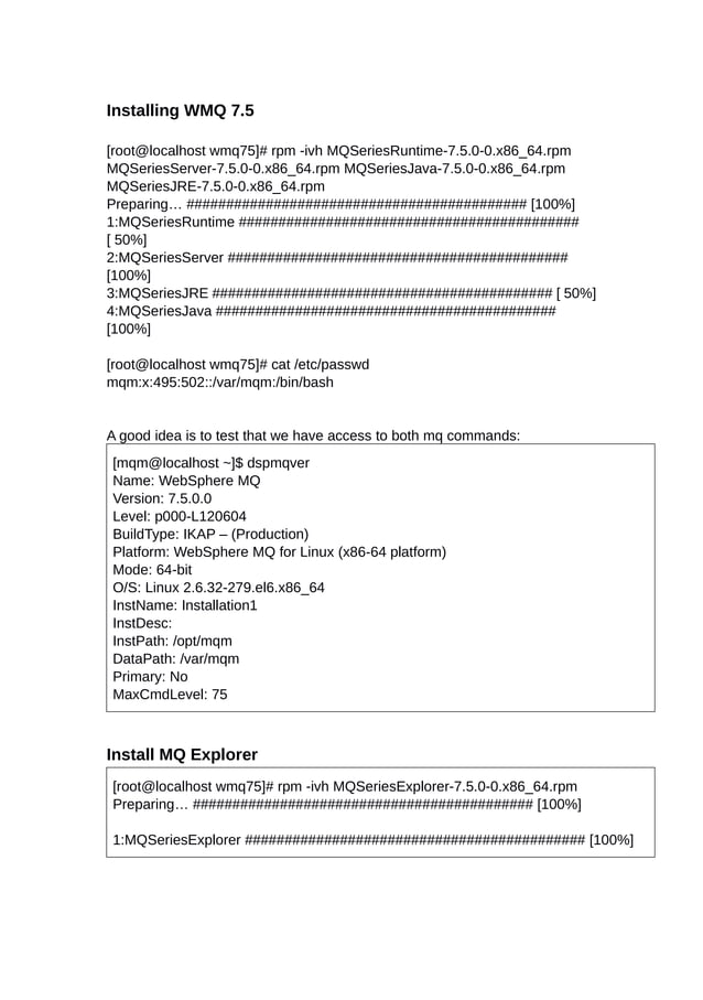 Install websphere message broker 8 RHEL 6 64 bits | PDF