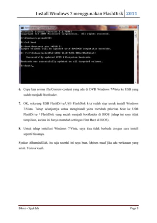 Install windows 7 menggunakan flash disk | PDF