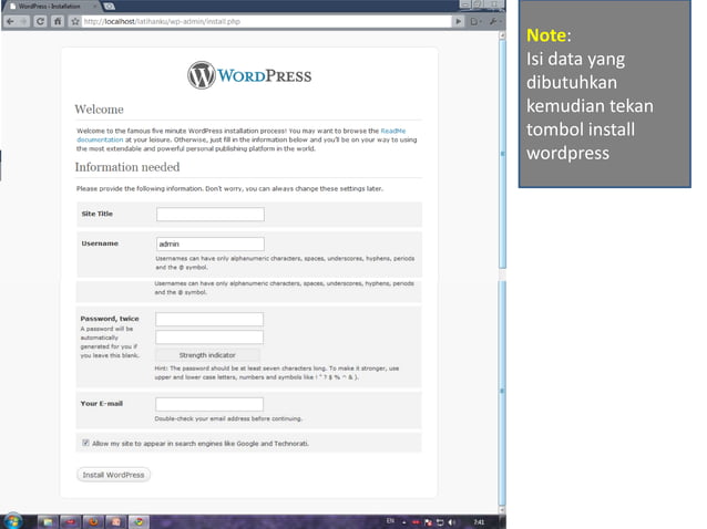 Install wordpress | PPTX