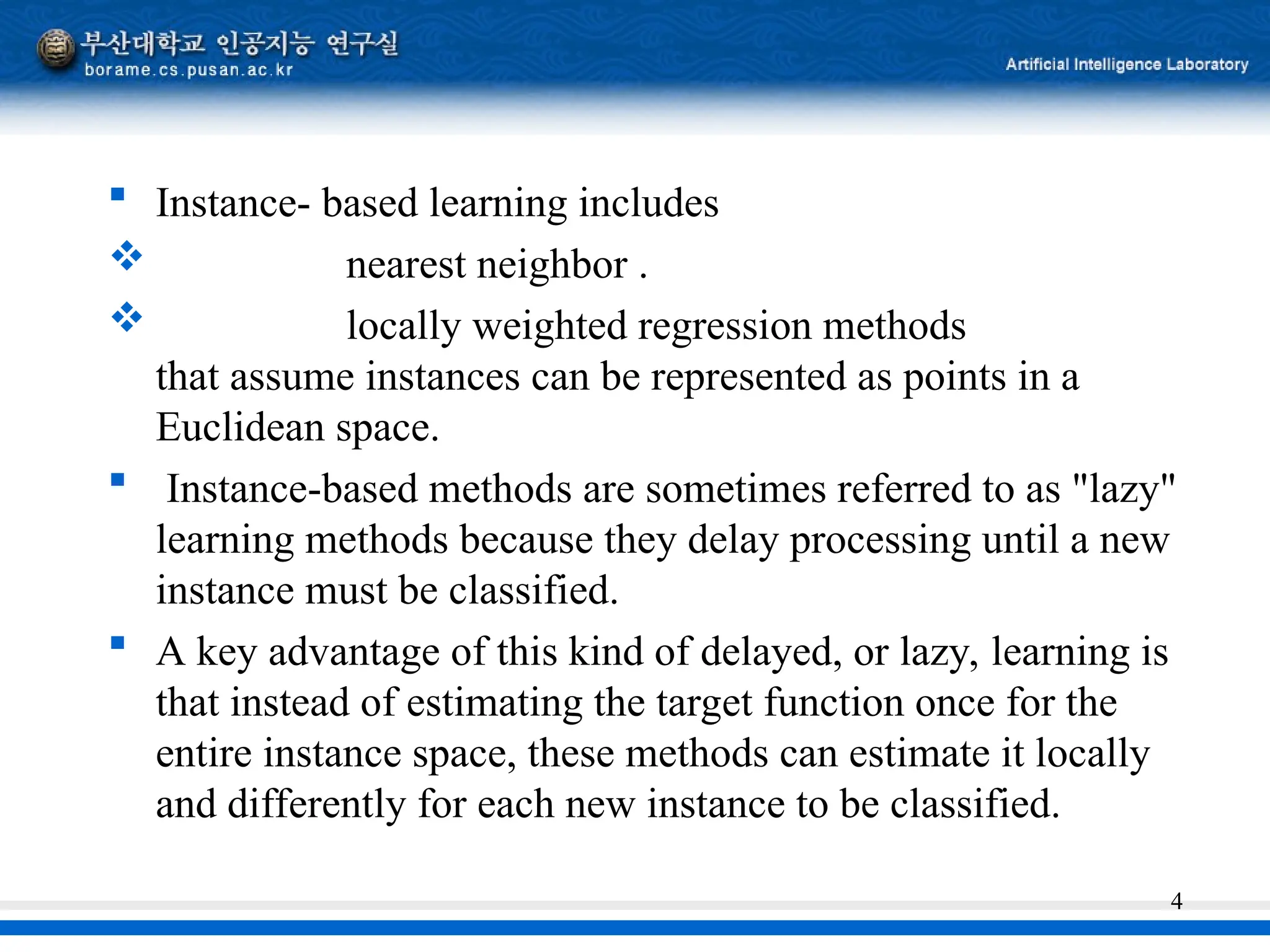 Instance based learning - Machine Learning | PPT