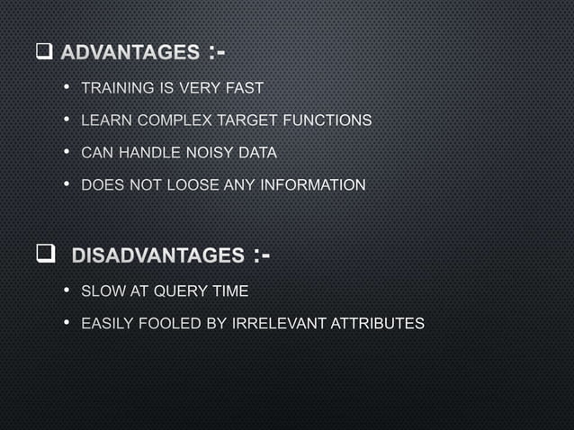 Instance based learning and feature selection | PPT