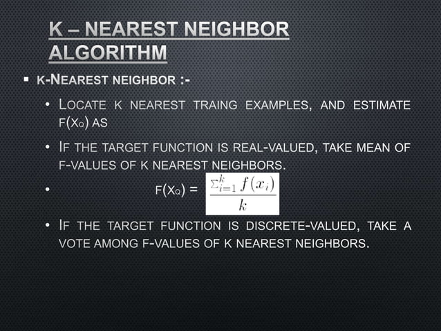Instance based learning and feature selection | PPT