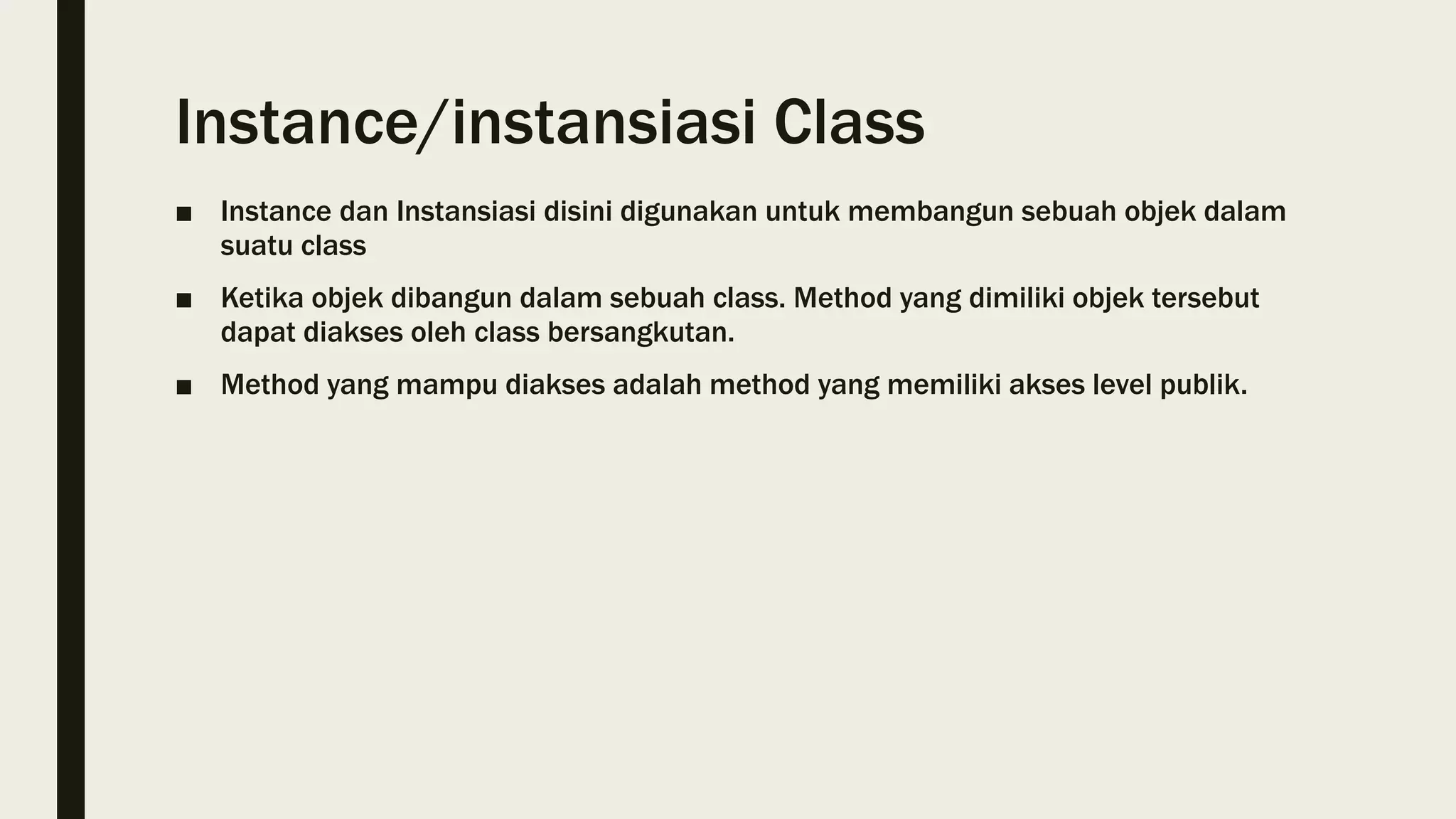 Instance instansiasi class | PPTX