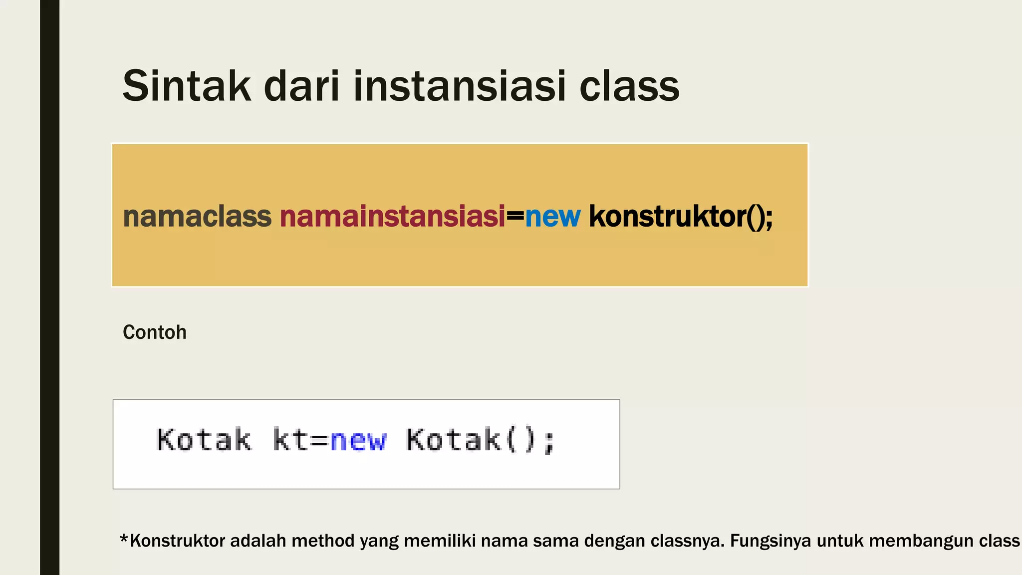 Instance instansiasi class | PPTX