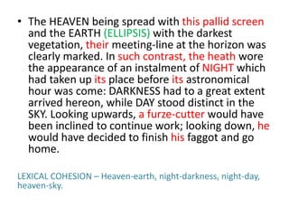 Instances of cohesion in a literary text | PPTX