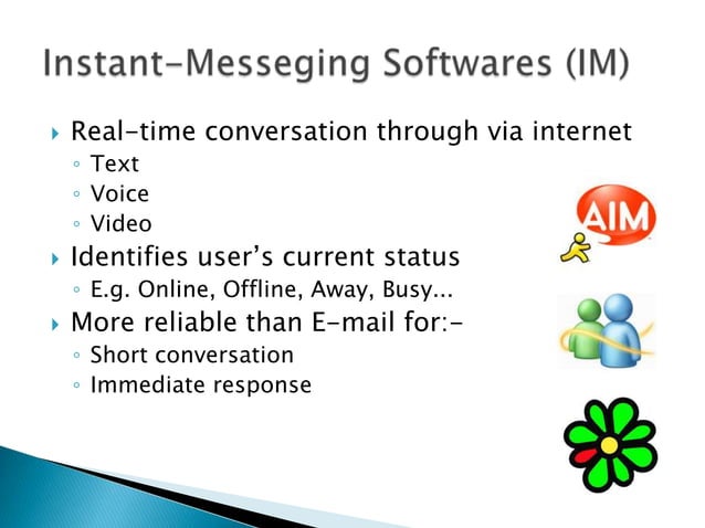Instant messeging softwares for business | PPT