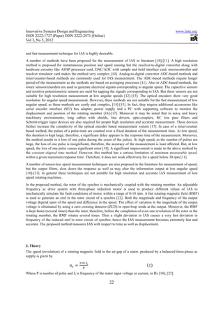 Instantaneous angular speed measurement for low speed machines | PDF