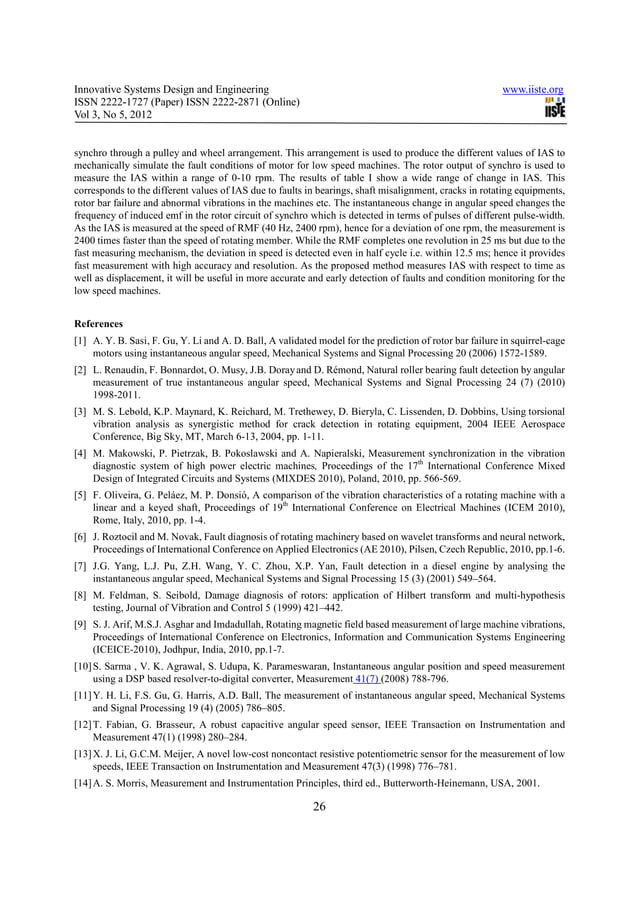 Instantaneous Angular Speed Measurement For Low Speed Machines Pdf 9957