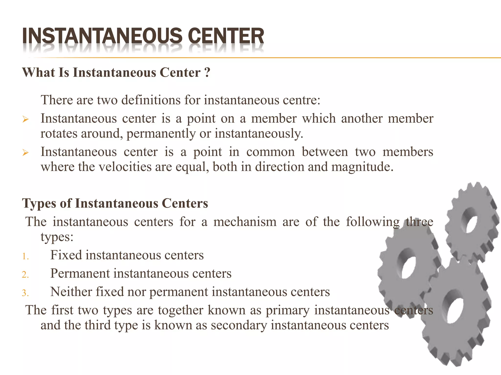 Instantaneous centre | PPTX