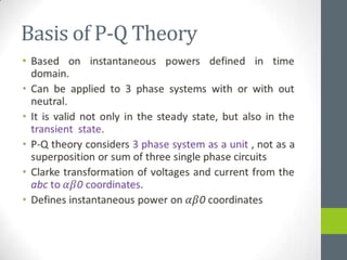 Instantaneous Reactive Power Theory And Its Applications | PPSX