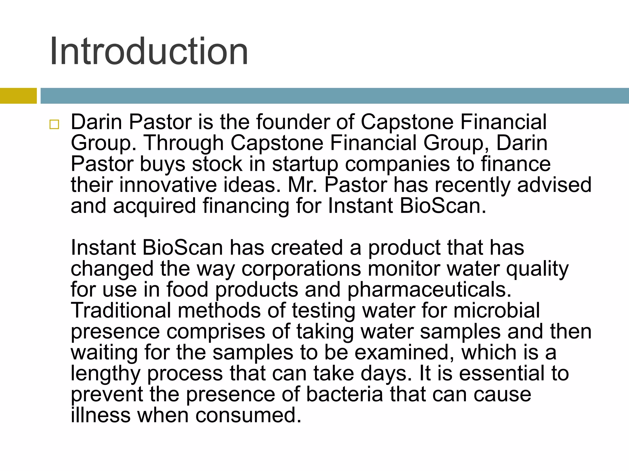 Instant BioScan Changes Water Sample Testing Methods with New Scanner | PPT