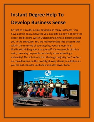 Instant degree, outstanding chinese entrepreneur | PDF
