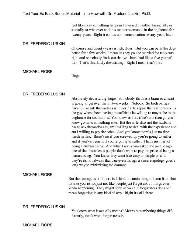 Instant forgiveness with dr. fred luskin