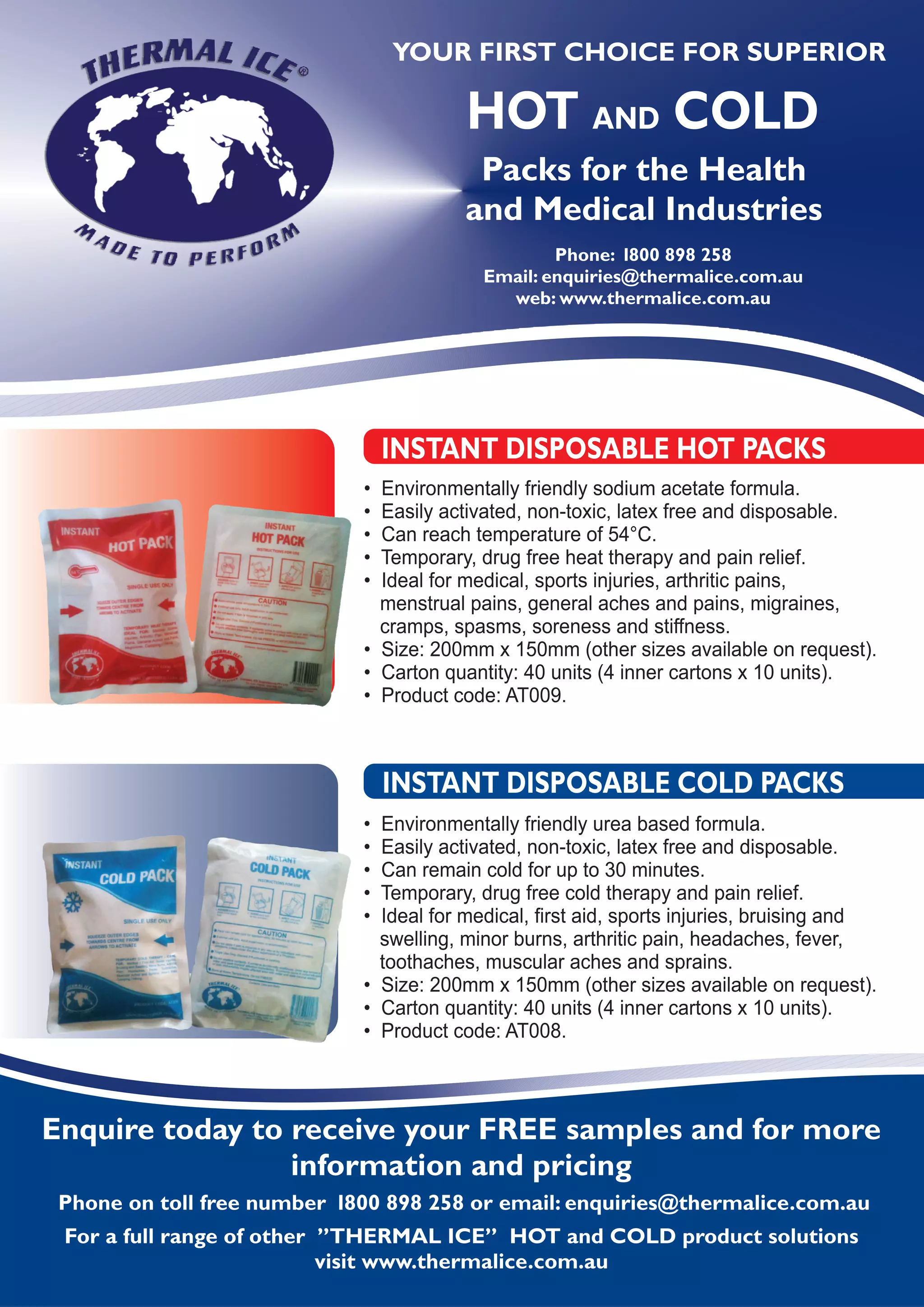 Instant hot & cold packs flyer | PDF