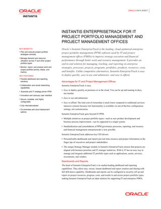 Oracle Instantis: EnterpriseTrack | PDF | Cloud Computing | Internet