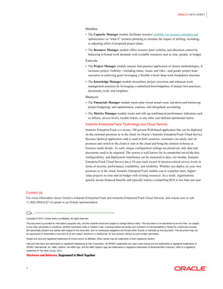 Oracle Instantis: EnterpriseTrack | PDF | Cloud Computing | Internet
