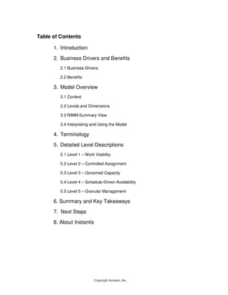 Instantis resource management maturity model (white paper) | PDF