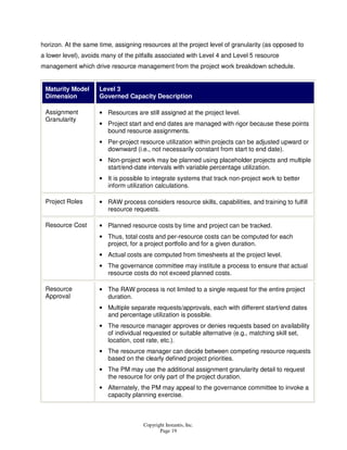 Instantis resource management maturity model (white paper) | PDF