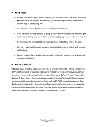 Instantis resource management maturity model (white paper) | PDF