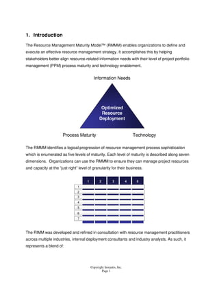 Instantis resource management maturity model (white paper) | PDF