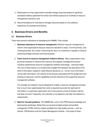 Instantis resource management maturity model (white paper) | PDF