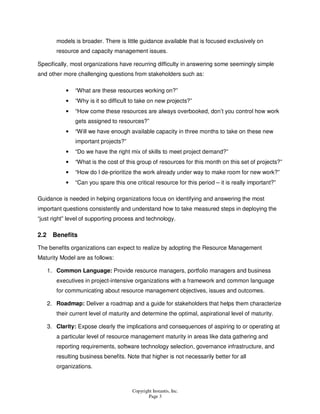 Instantis resource management maturity model (white paper) | PDF