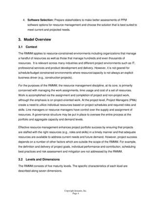 Instantis resource management maturity model (white paper) | PDF