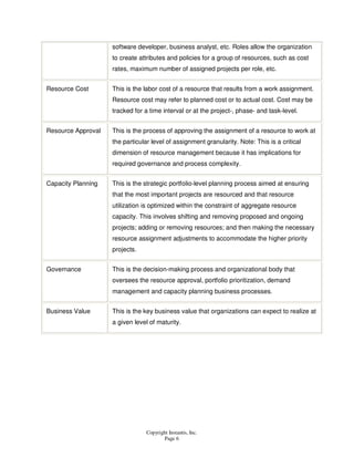 Instantis resource management maturity model (white paper) | PDF