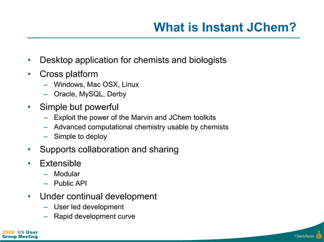 Instant J Chem: one-stop information hub for medicinal chemists: US UGM ...