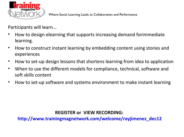 Instant Learning Through Story and Experience Sharing with Ray Jimenez ...