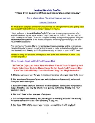 Instantnewbieincome | PDF