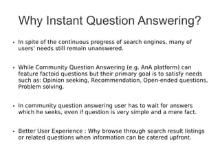 Instant Question Answering System | PPT