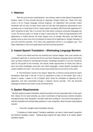Instant speech translation 10BM60080 - VGSOM | PDF