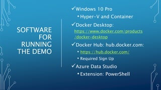 Instant sql sandbox using docker | PPTX | Cloud Computing | Internet